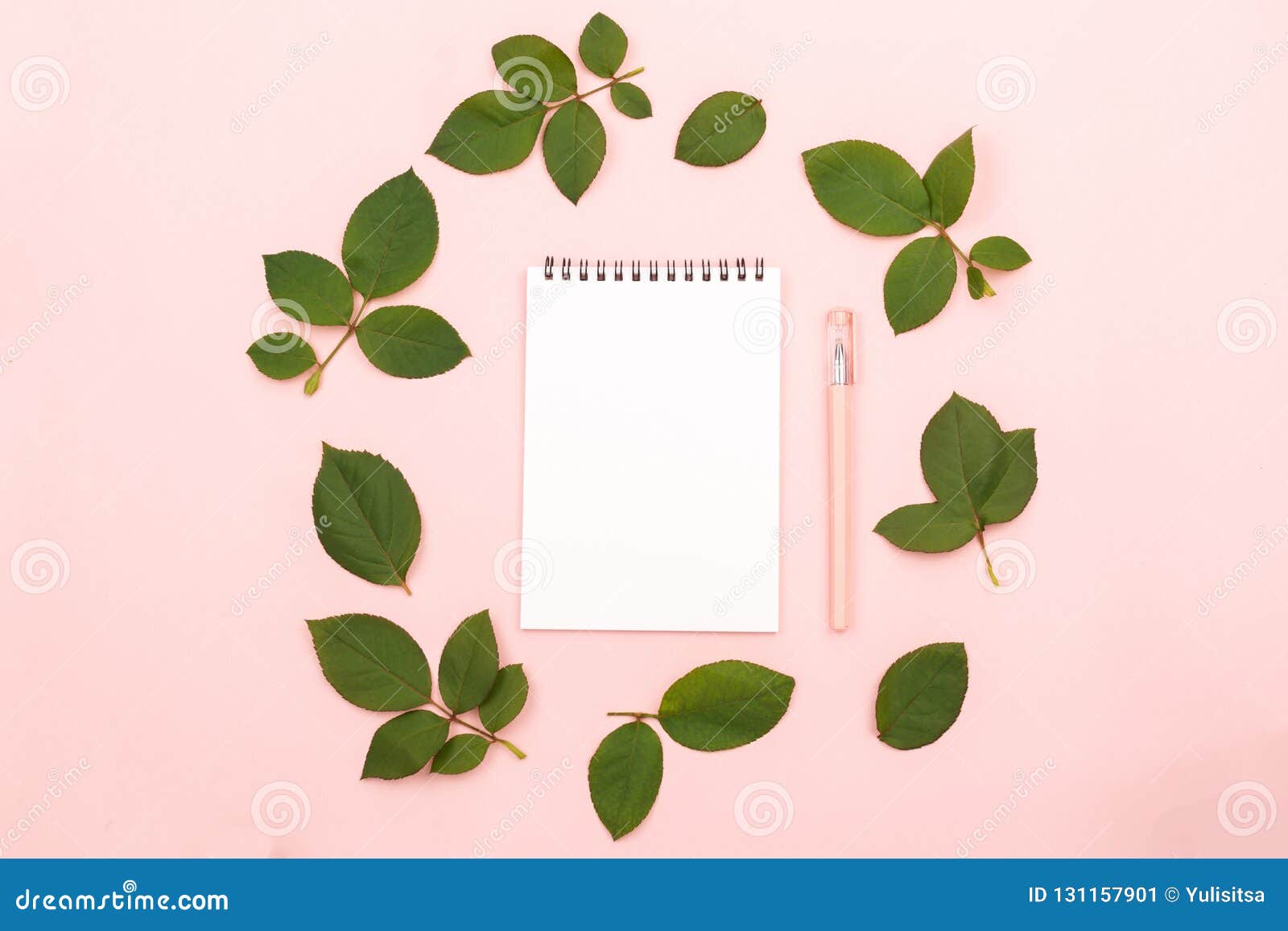 Notepad and leaves stock image. Image of leaf, blank - 131157901