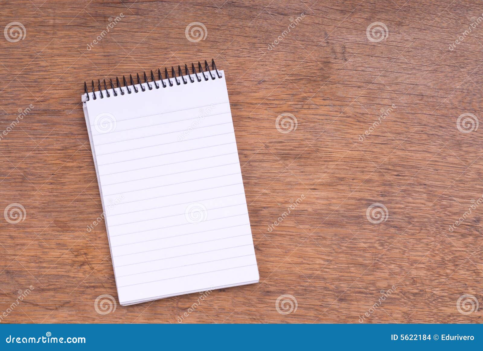 Spiral Notepad on Wooden Table Stock Photo - Image of paper, meeting ...