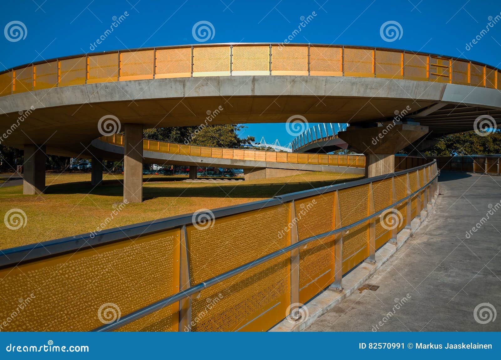 Spiral Overpass Footbridge stock image. Image of design - 82570991