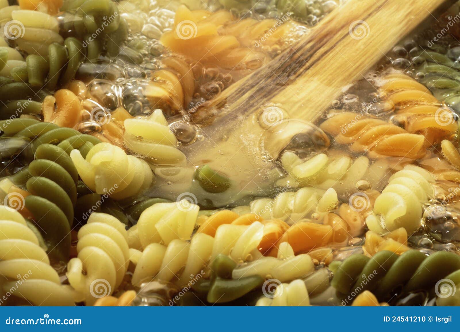 Spiral Pasta in Boiling Hot Water Stock Photo - Image of water ...