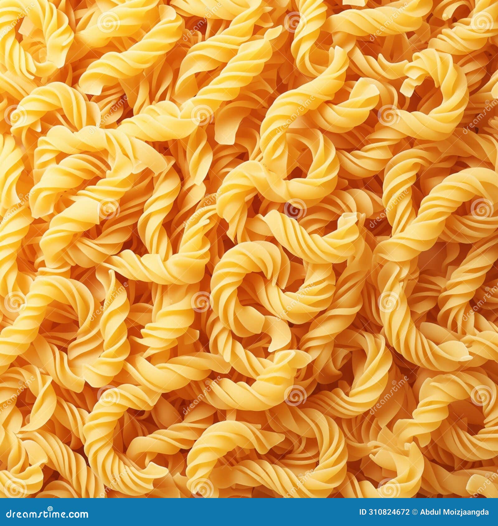 Spiral Pasta Pattern Boiled Egg Noodles in Full Frame, Top View Stock ...