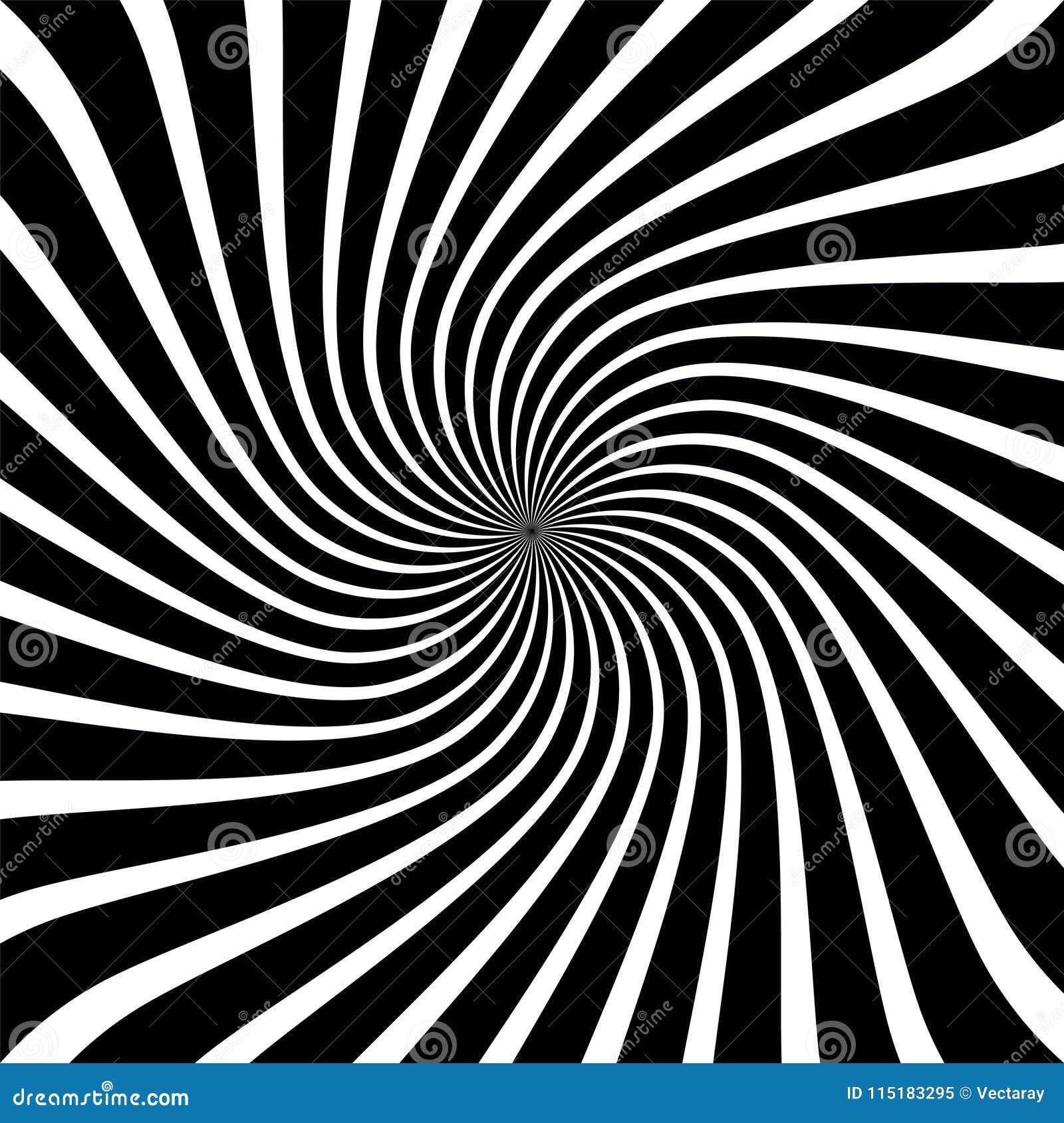 Spiral Pattern in Black and White Stock Illustration - Illustration of ...