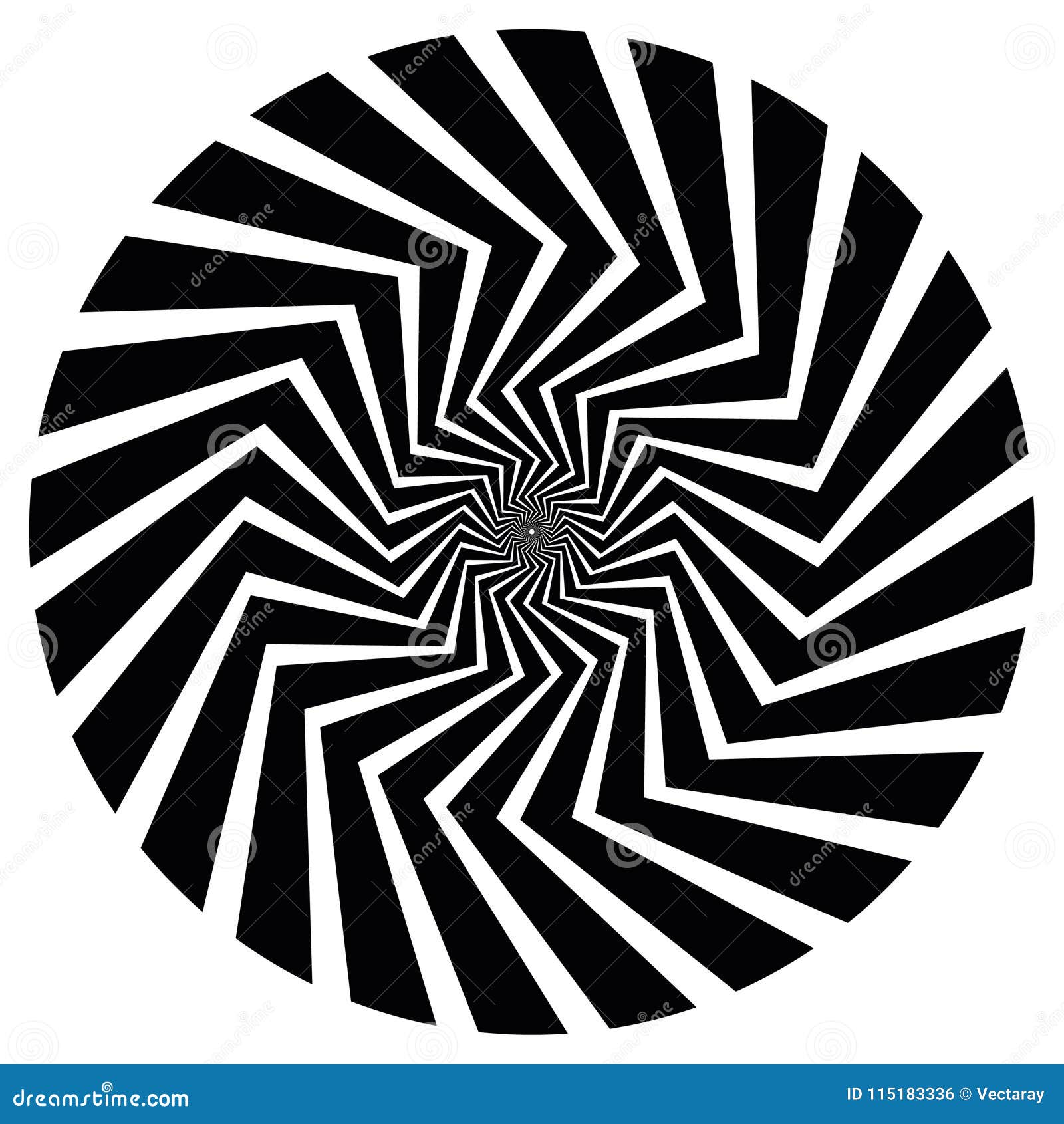 Spiral Pattern in Black and White Stock Illustration - Illustration of ...