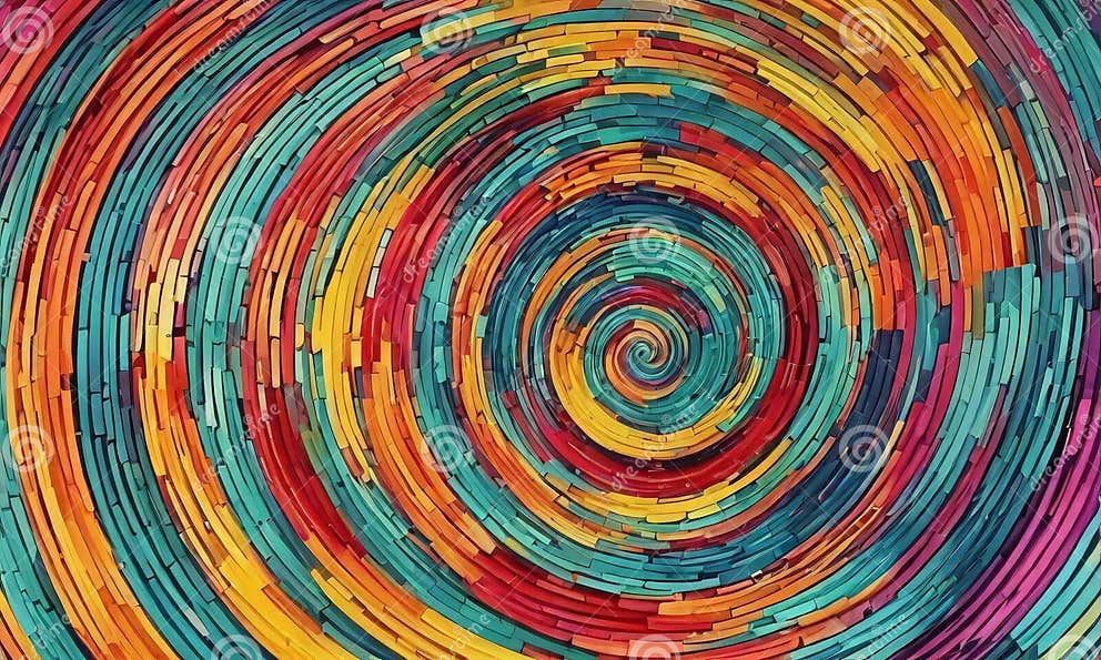 Spiral Pattern Composed Overlapping Concentric Circles in Various ...