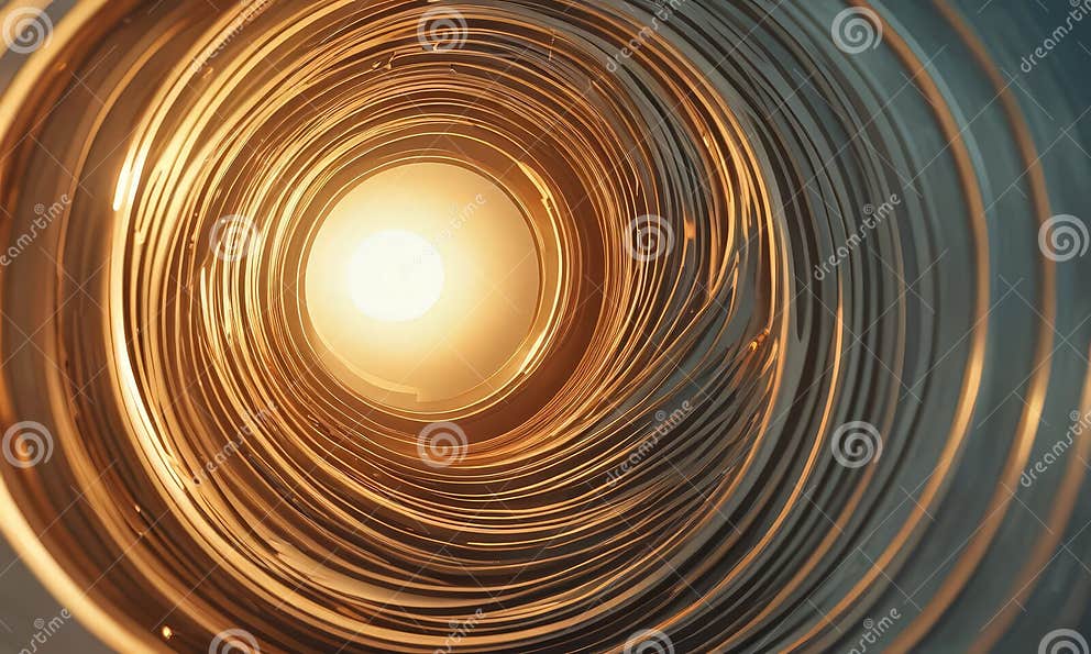 Spiral Pattern Concentric Circles Radiates Light from Central Point ...