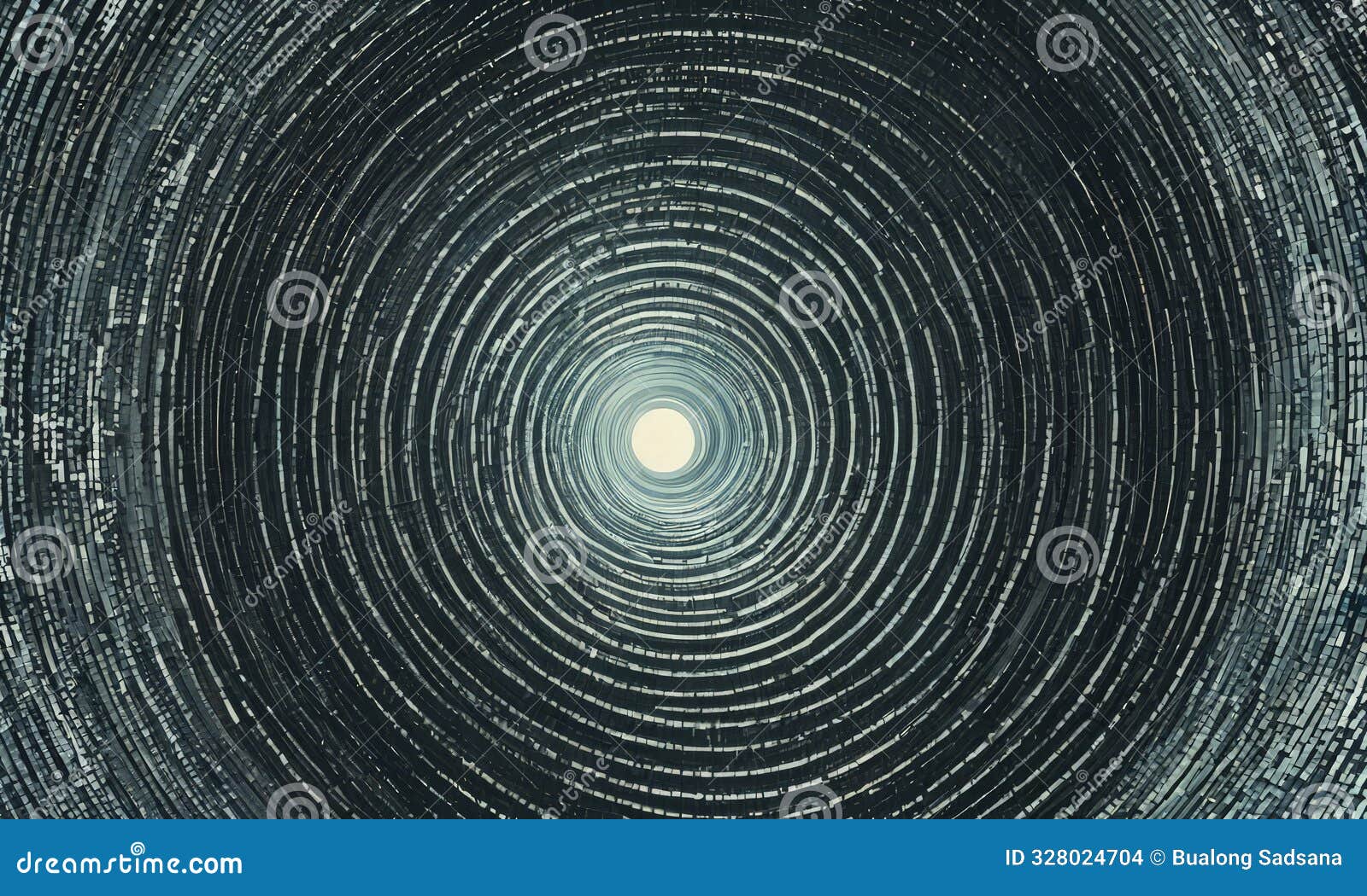 Spiral Pattern Concentric Circles Radiates Outwards from Central Light ...