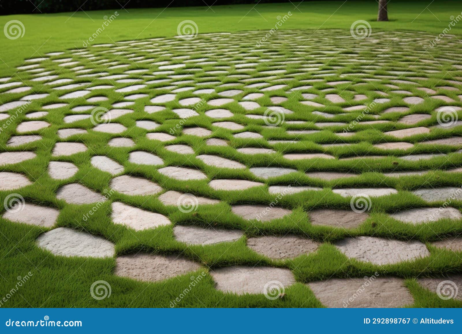 Spiral Pattern in Grass Created with Paving Stones Stock Image - Image ...