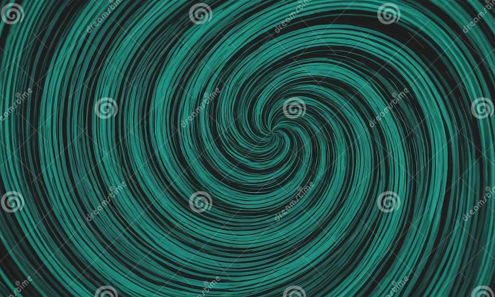 Spiral Pattern in Shades Green and Black, with Central Black Line ...