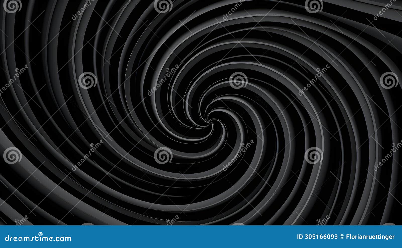 Black Psychedelic Spiral Pattern. Hypnotic Abstract Background Stock ...