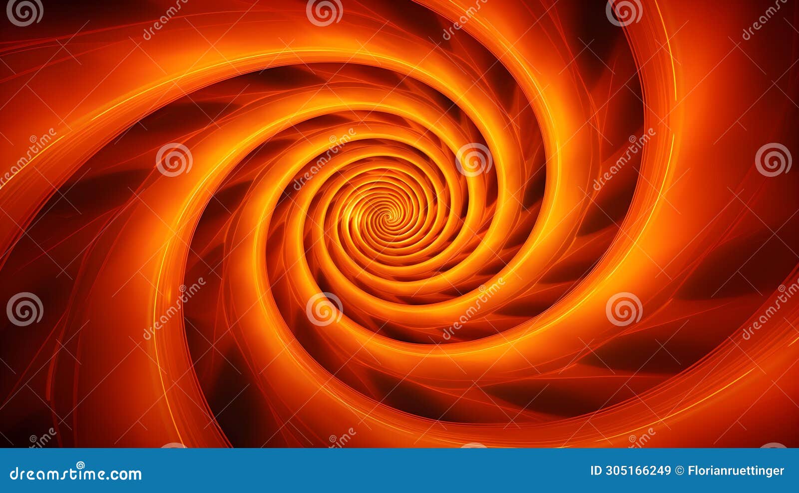 Orange Psychedelic Spiral Pattern. Hypnotic Abstract Background Stock ...