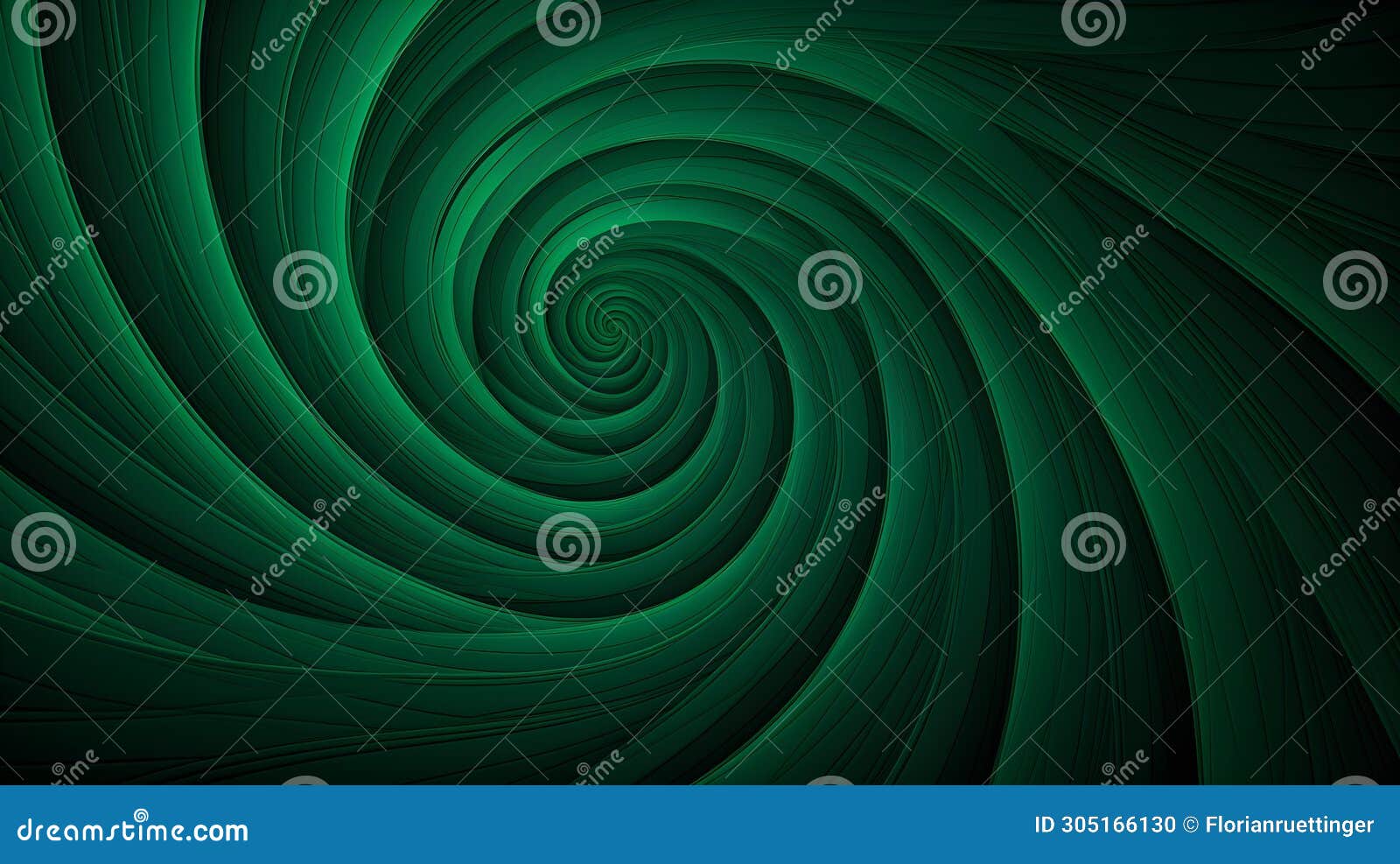 Dark Green Psychedelic Spiral Pattern. Hypnotic Abstract Background ...