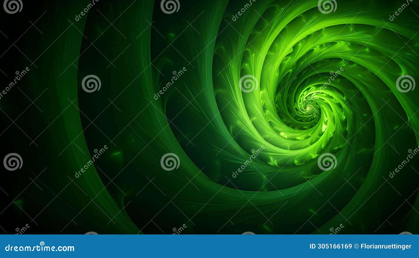 Green Psychedelic Spiral Pattern. Hypnotic Abstract Background Stock ...