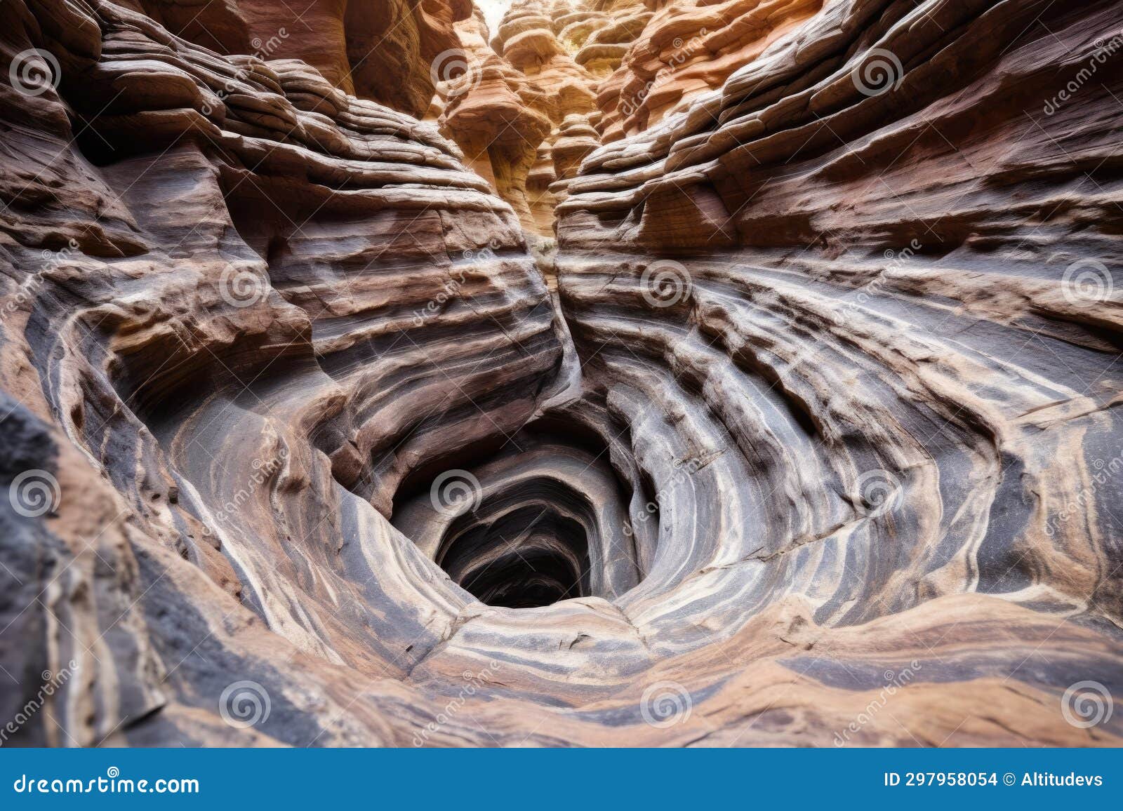 Spiral Patterns in Cave Canyon Rock Formations Stock Photo - Image of ...