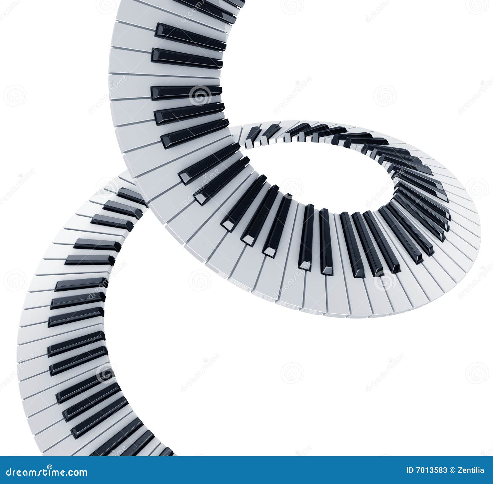 Spiral piano keys stock illustration. Illustration of render - 7013583