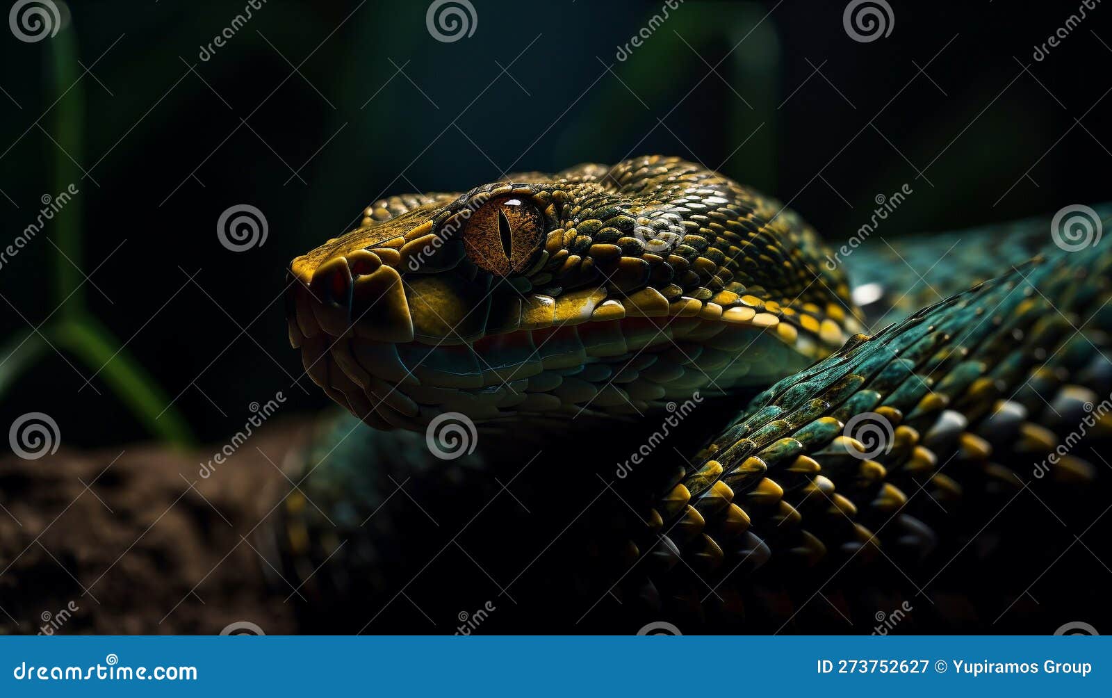 Spiral Pit Viper Scales Pattern in Focus Generated by AI Stock ...