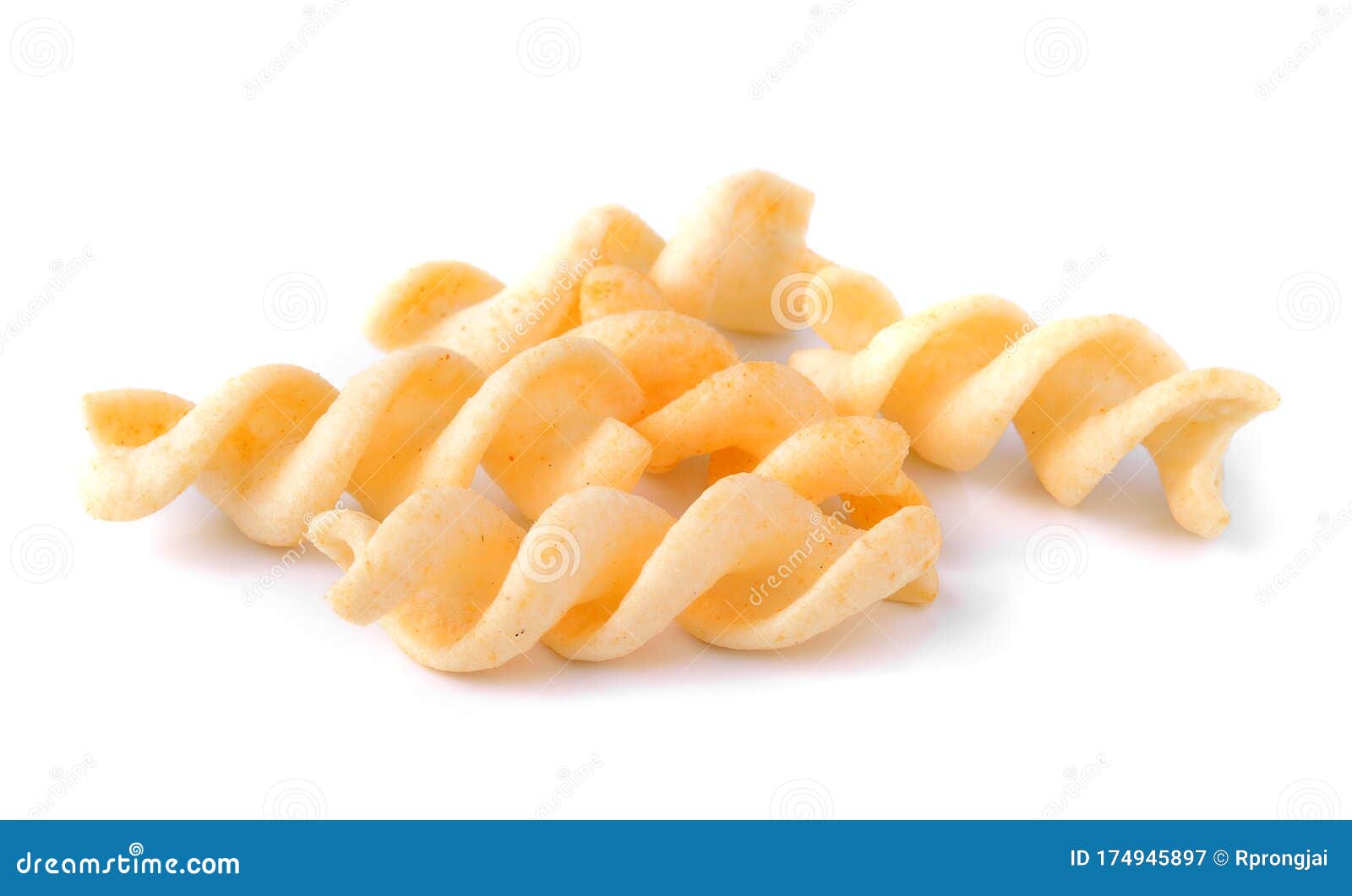 Spiral Potato Snack Isolate on White Stock Image - Image of saturated ...