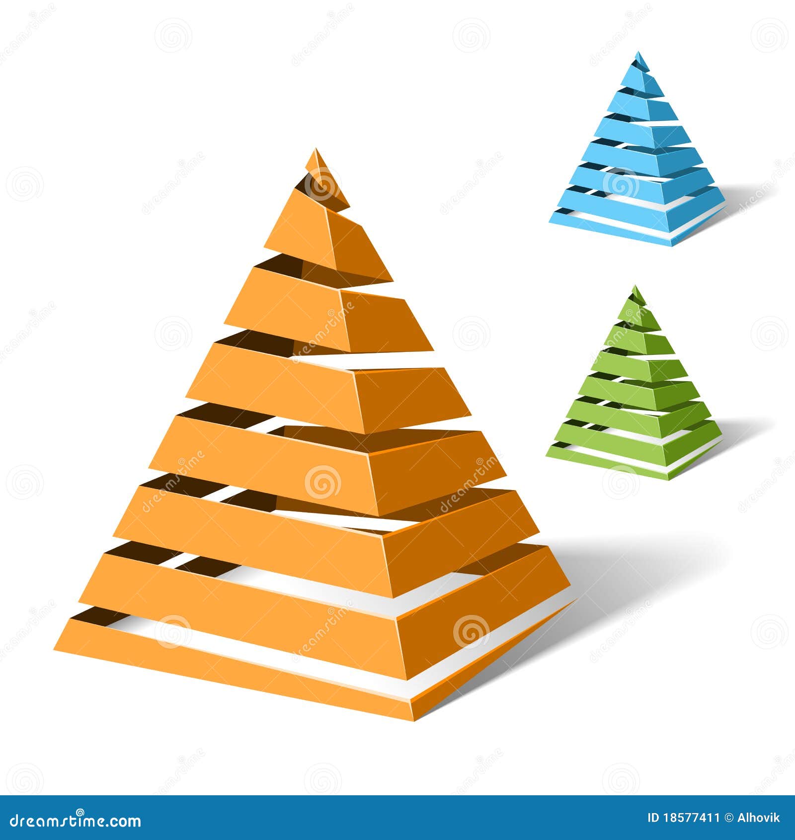 Spiral Pyramids Cartoon Vector | CartoonDealer.com #18577411