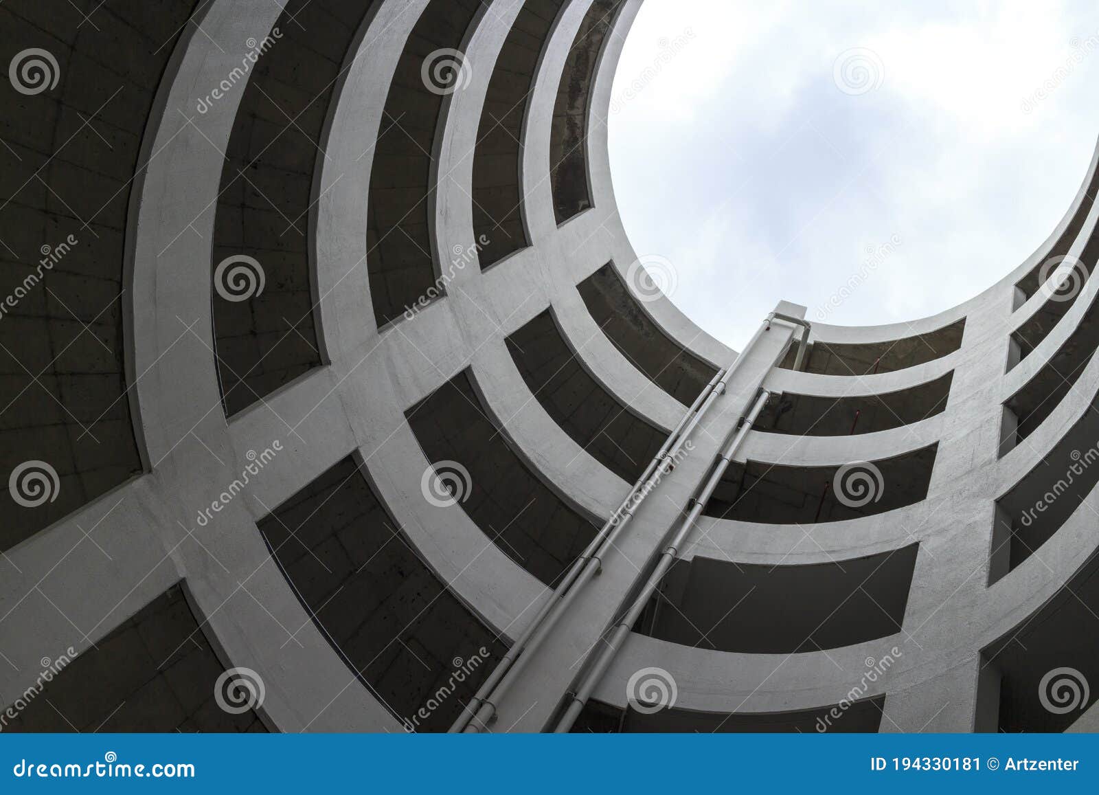 Spiral Ramp Slope for Parking Space at a Building Stock Image - Image ...