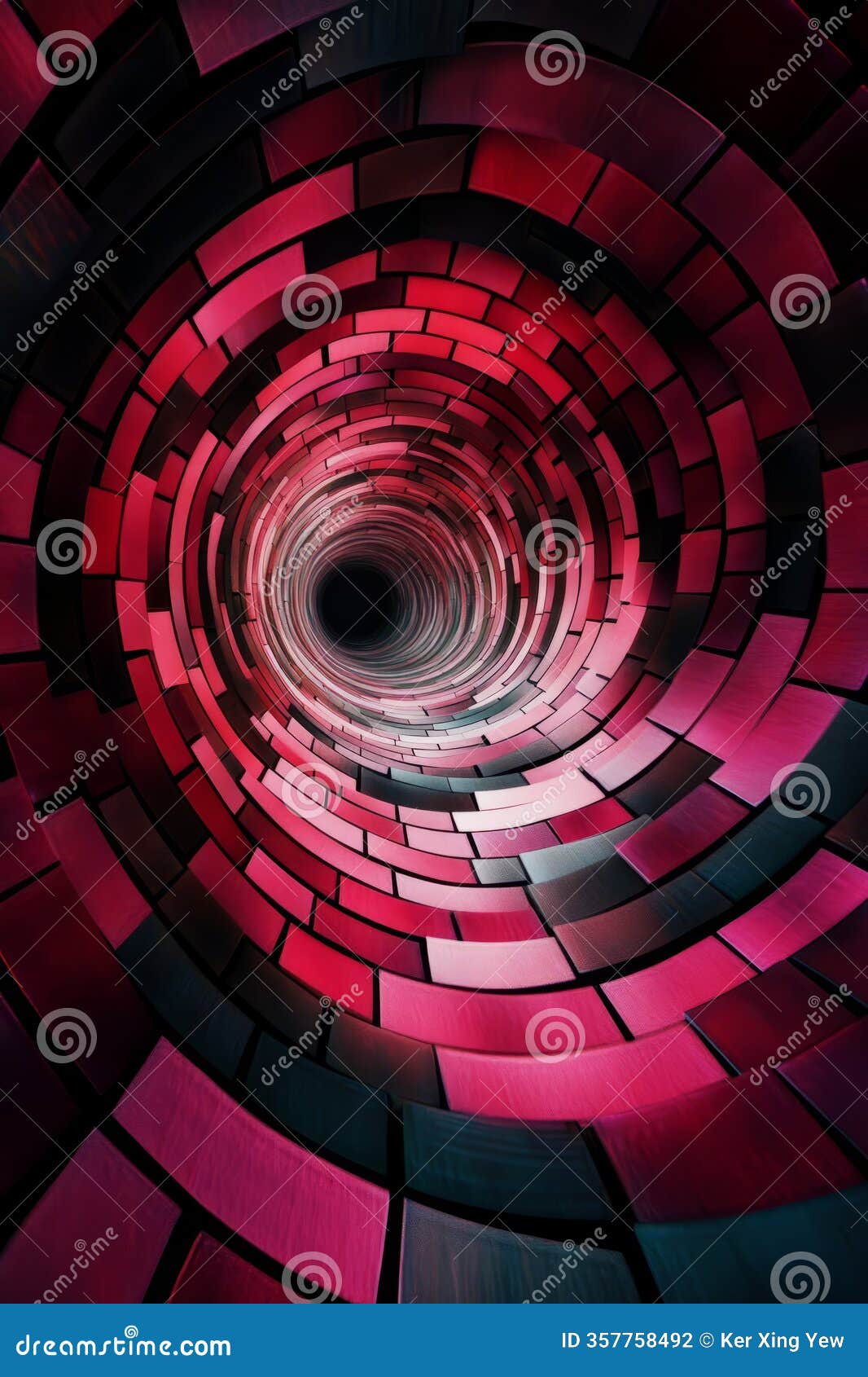 A spiral of red blocks stock illustration. Illustration of dark - 357758492