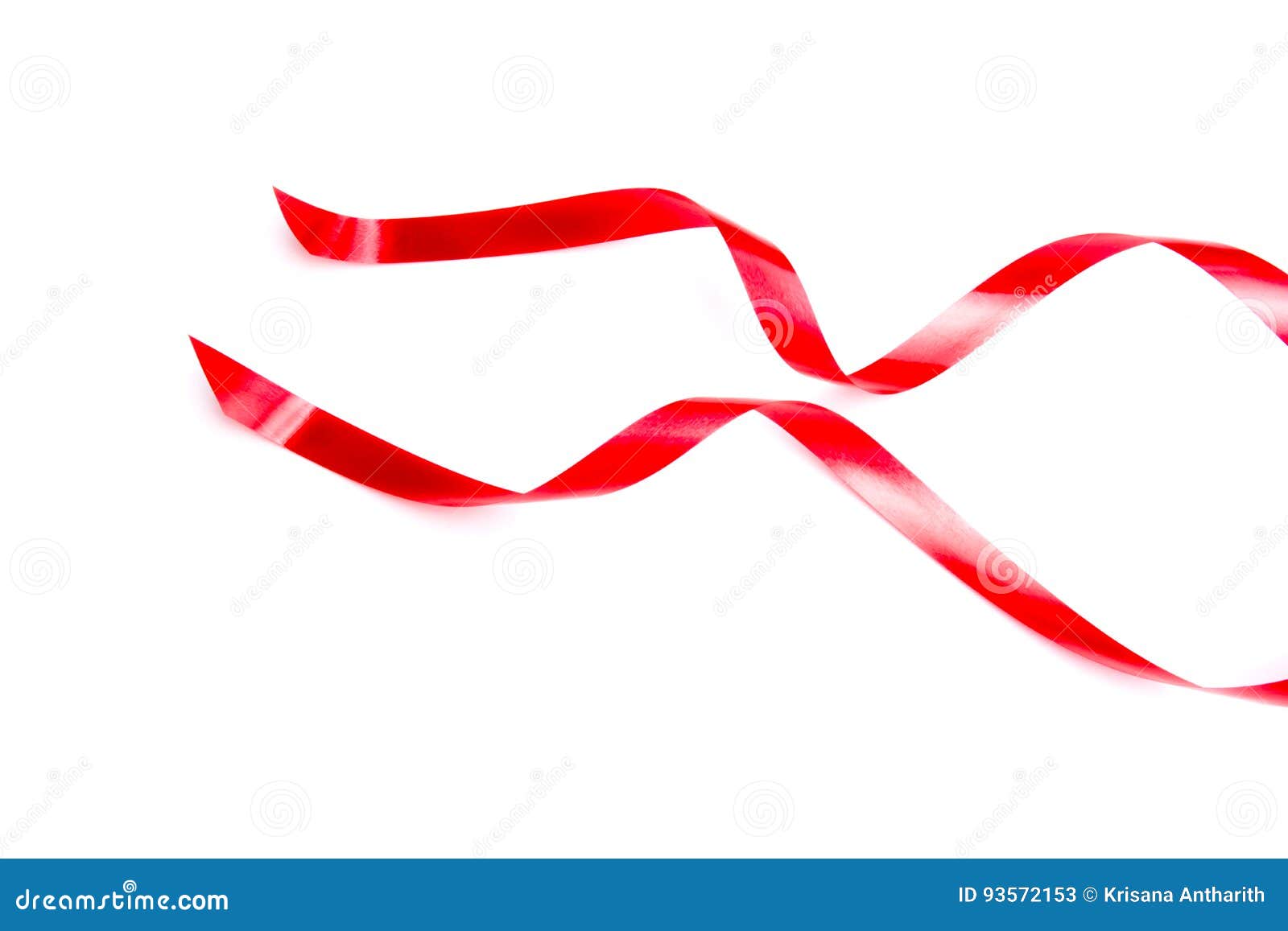 The Spiral Red Ribbon Isolated on White. Stock Image - Image of object ...