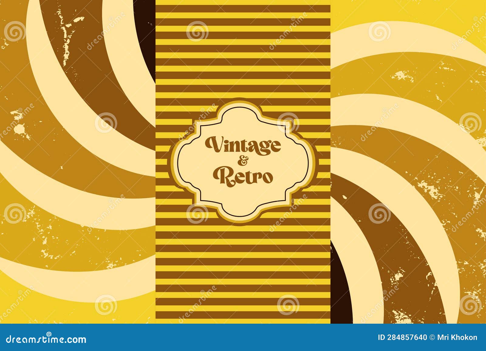 Spiral Retro Rays Vintage Background with Yellow Line Stock Vector ...