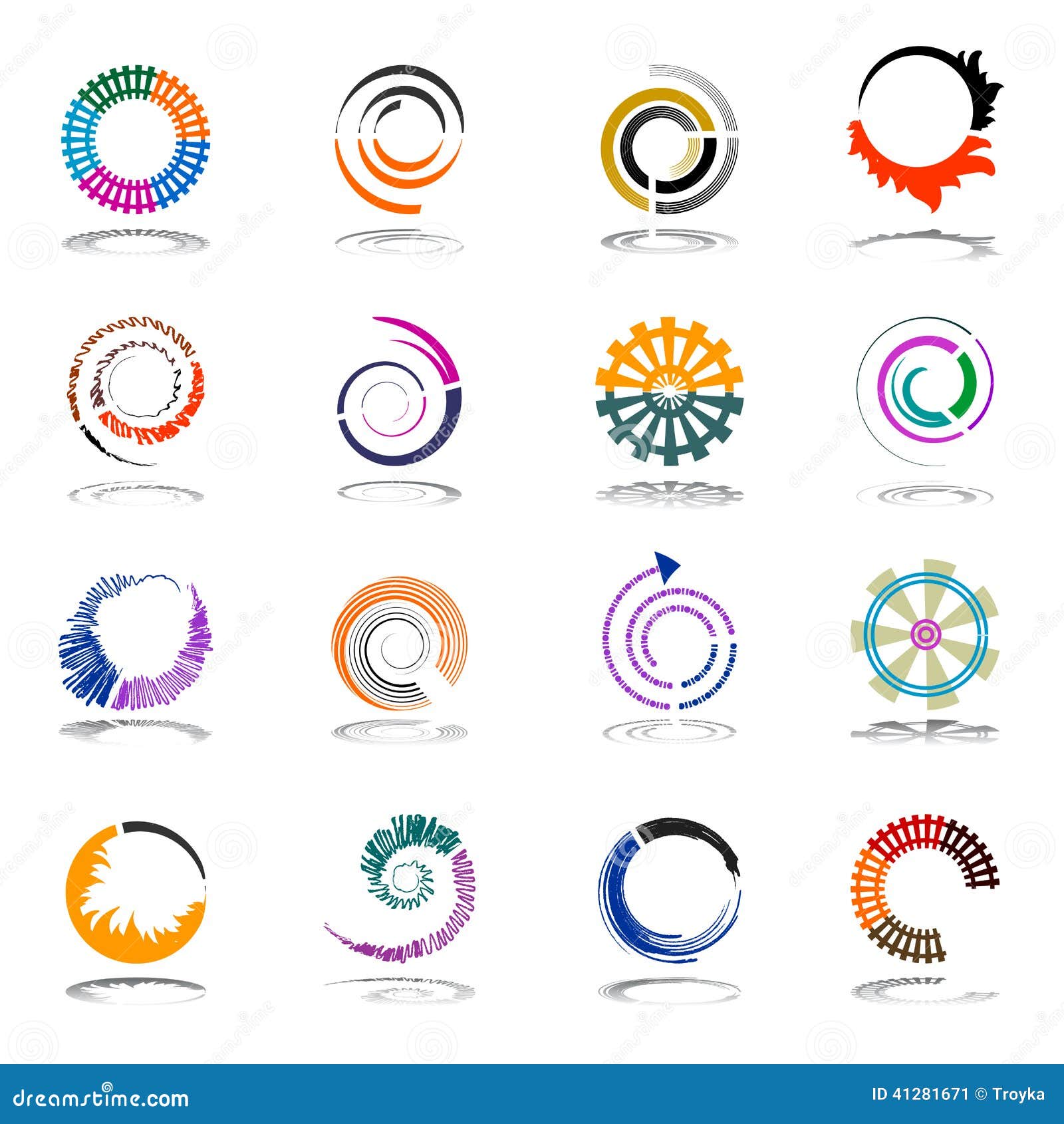 Spiral and Rotation Design Elements. Abstract Icon Stock Vector ...