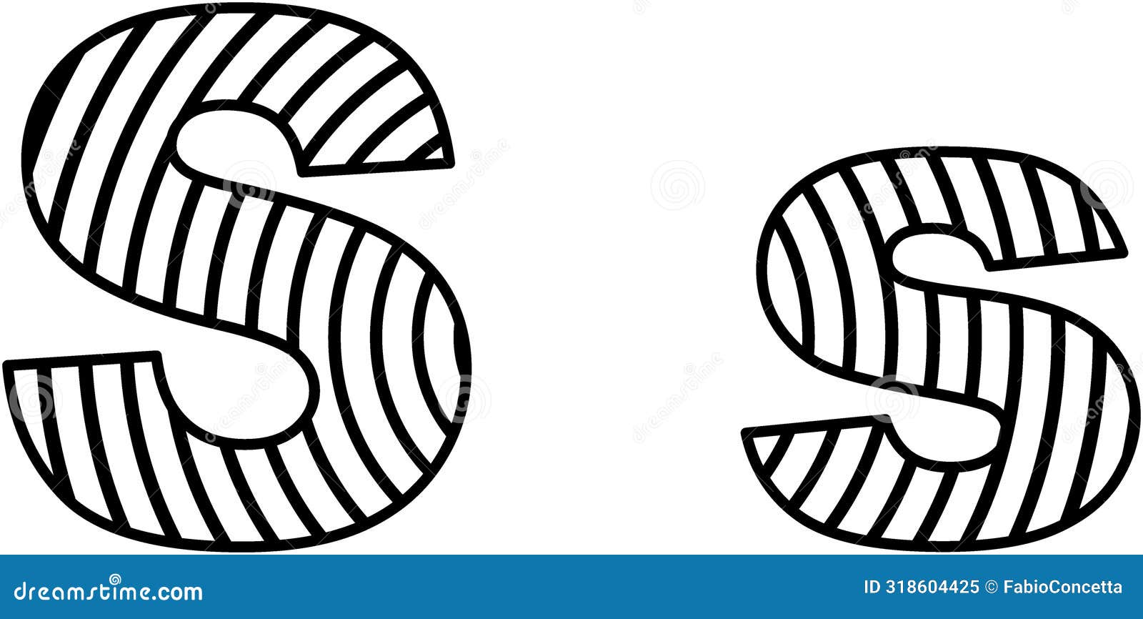 Font Letter S Uppercase Italic Typographic Spiral Effect Stock Vector ...