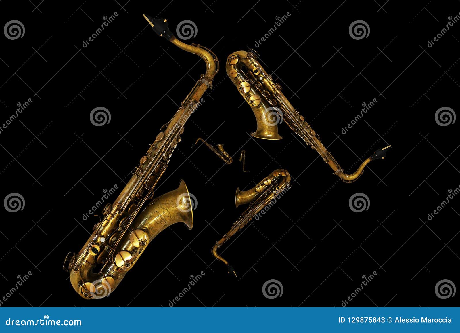 Spiral of saxophones stock illustration. Illustration of shape - 129875843