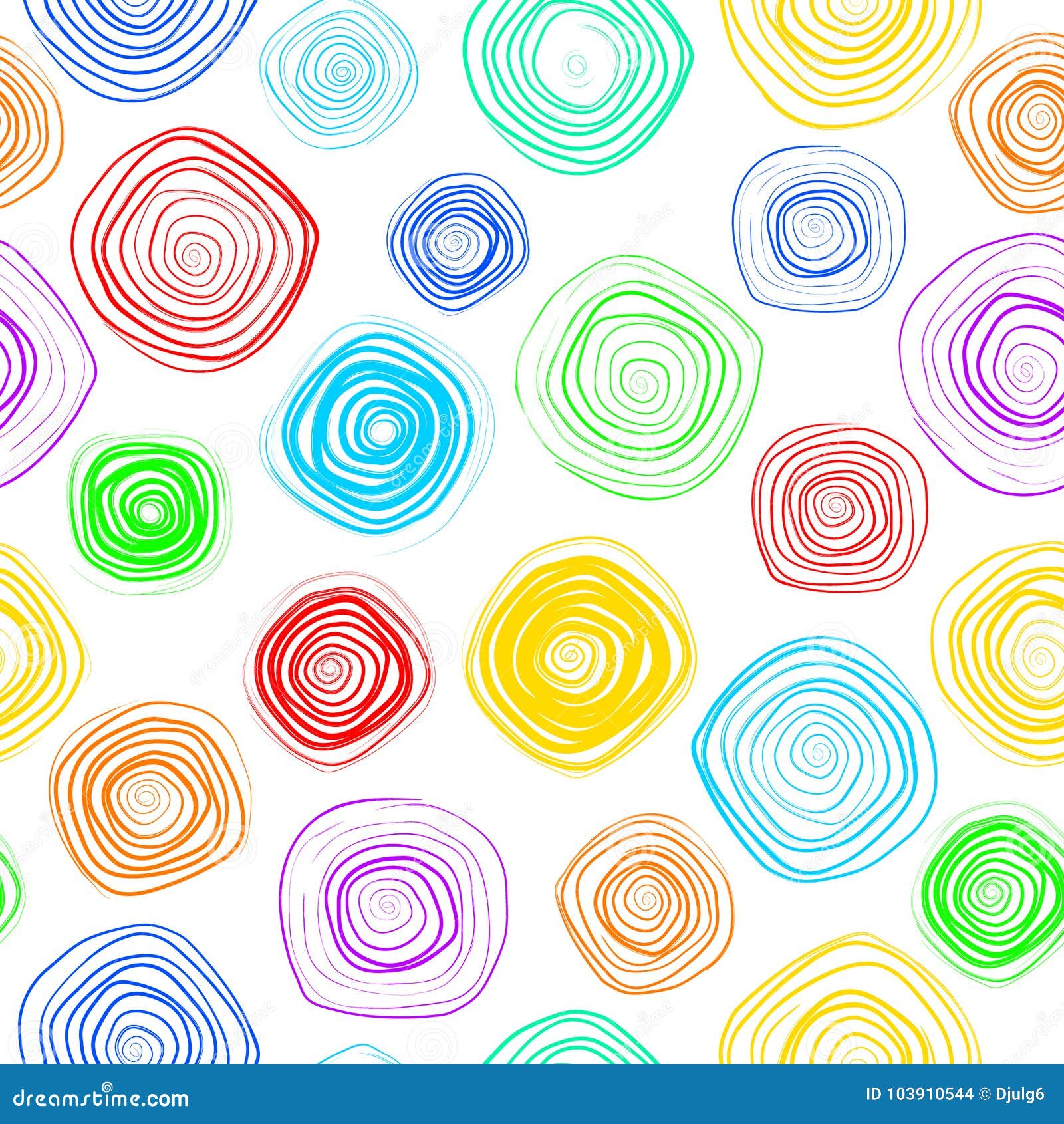 Spiral Seamless Background. Vector Pattern with Spirals. Vector Template Stock Illustration ...