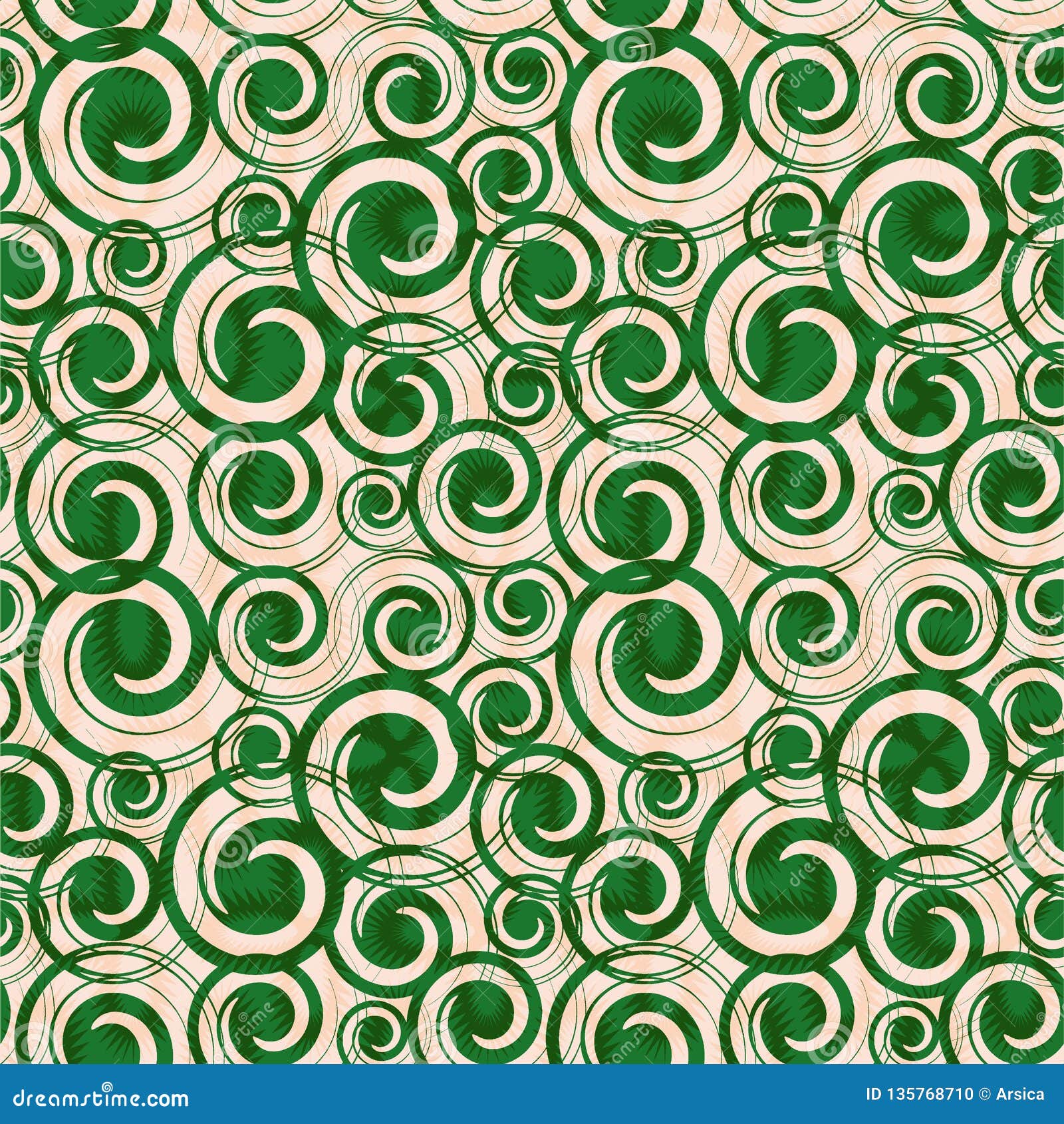 Spiral seamless pattern. stock vector. Illustration of drawing - 135768710