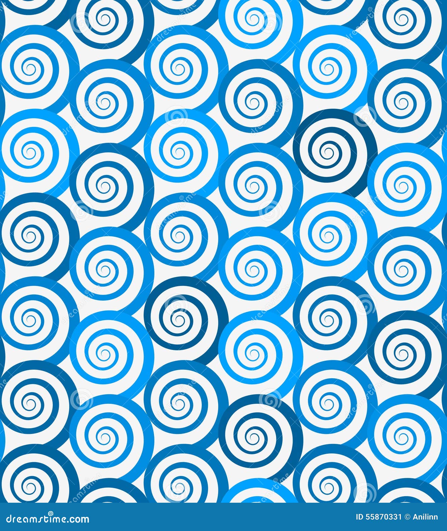 Spiral seamless pattern stock vector. Illustration of blue - 55870331