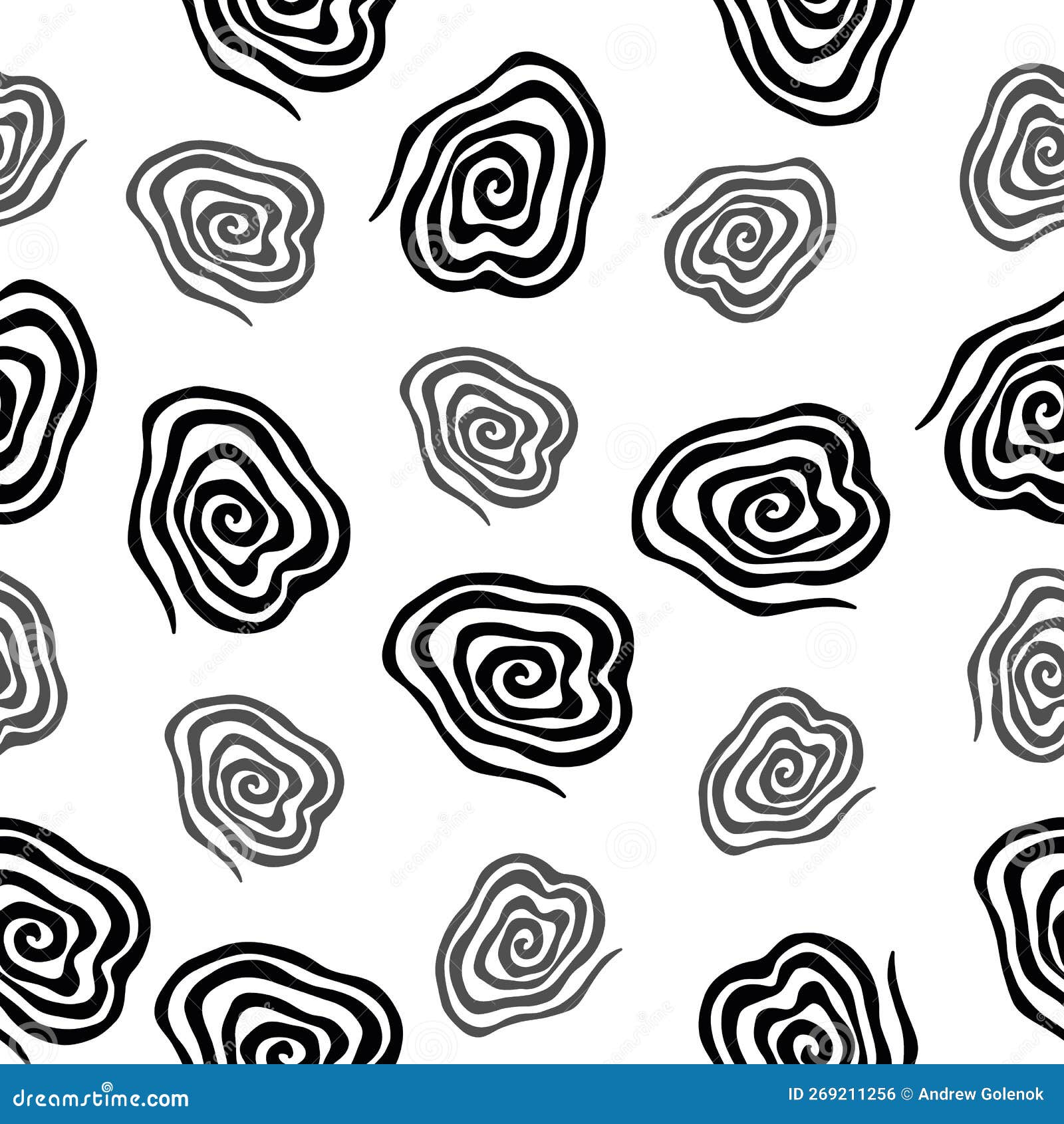 Black Spirals Seamless Pattern Stock Vector - Illustration of helix ...