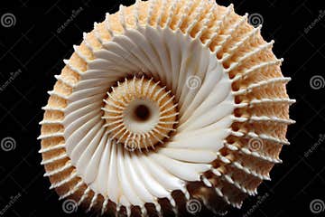 Spiral Seashell Showcasing Fibonacci Sequence Stock Illustration ...