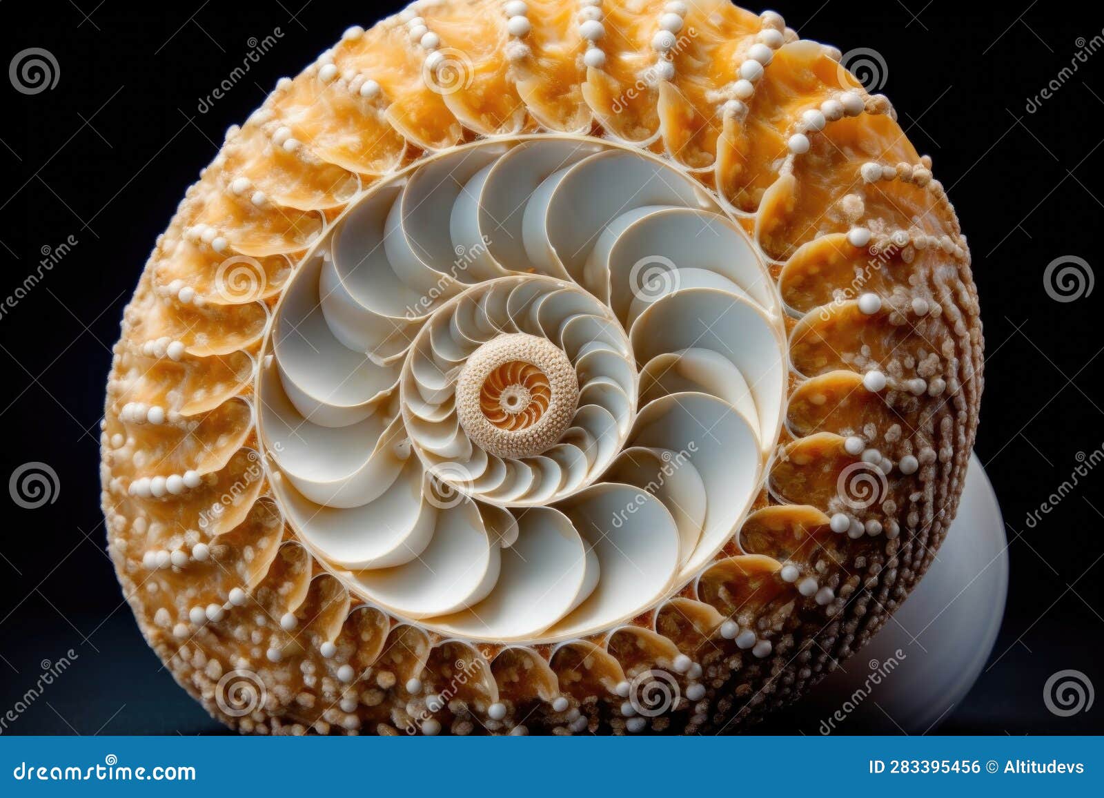 Spiral Seashell Showcasing Fibonacci Sequence Stock Illustration ...