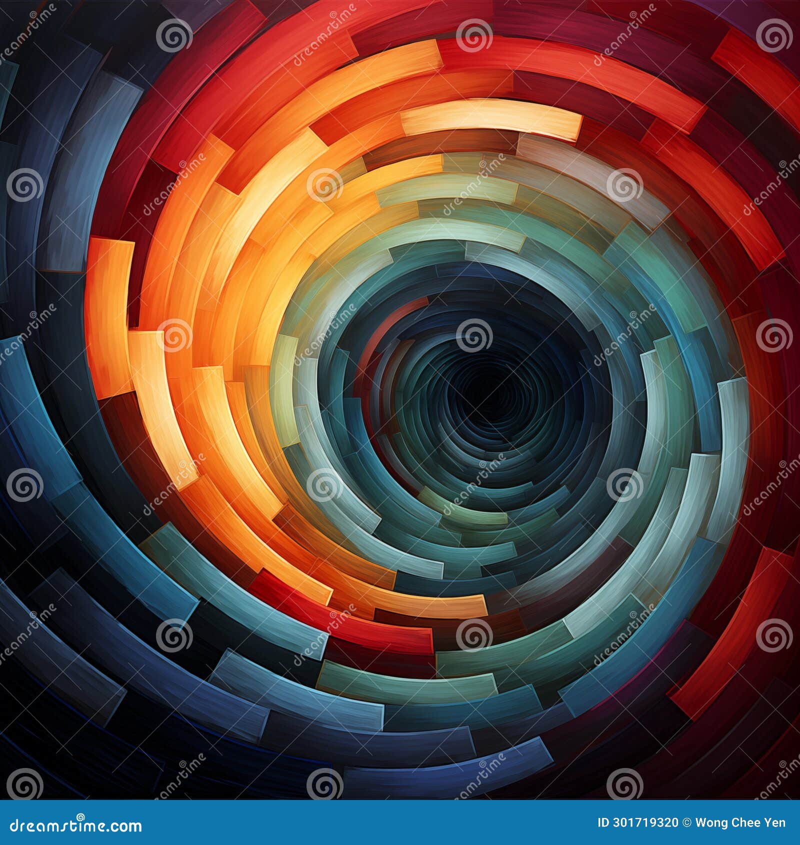 Spiral Segmented Vortex Swirls Colourful Digital Art Illustration ...