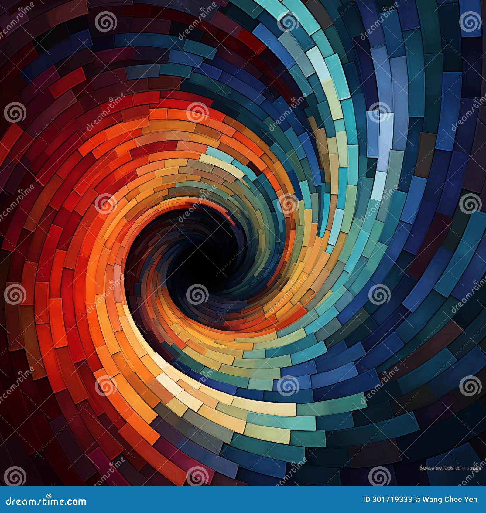 Spiral Segmented Vortex Swirls Colourful Digital Art Illustration ...