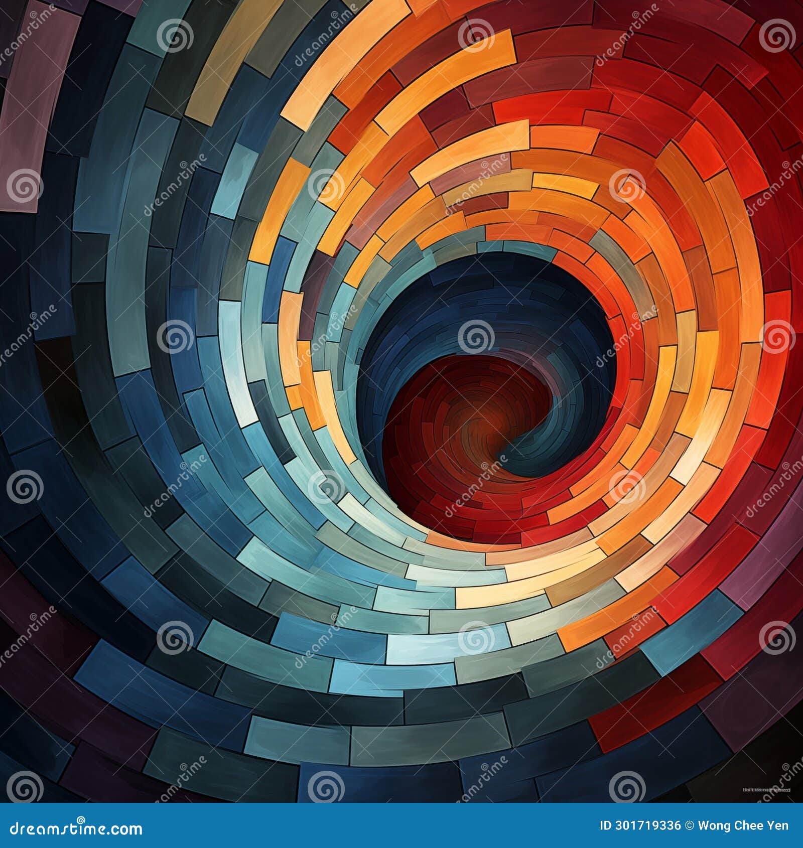 Spiral Segmented Vortex Swirls Colourful Digital Art Illustration ...