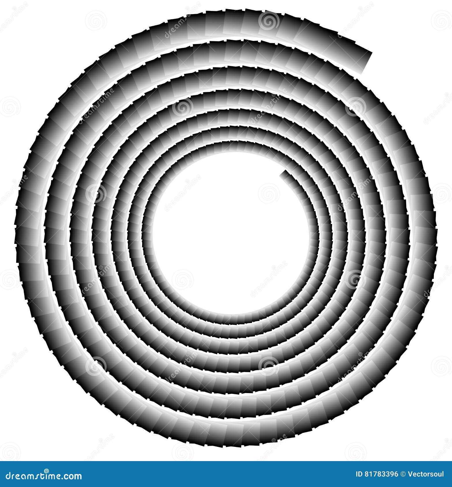 Spiral Shape Made of Overlapping Rectangles. Abstract Monochrome Stock ...