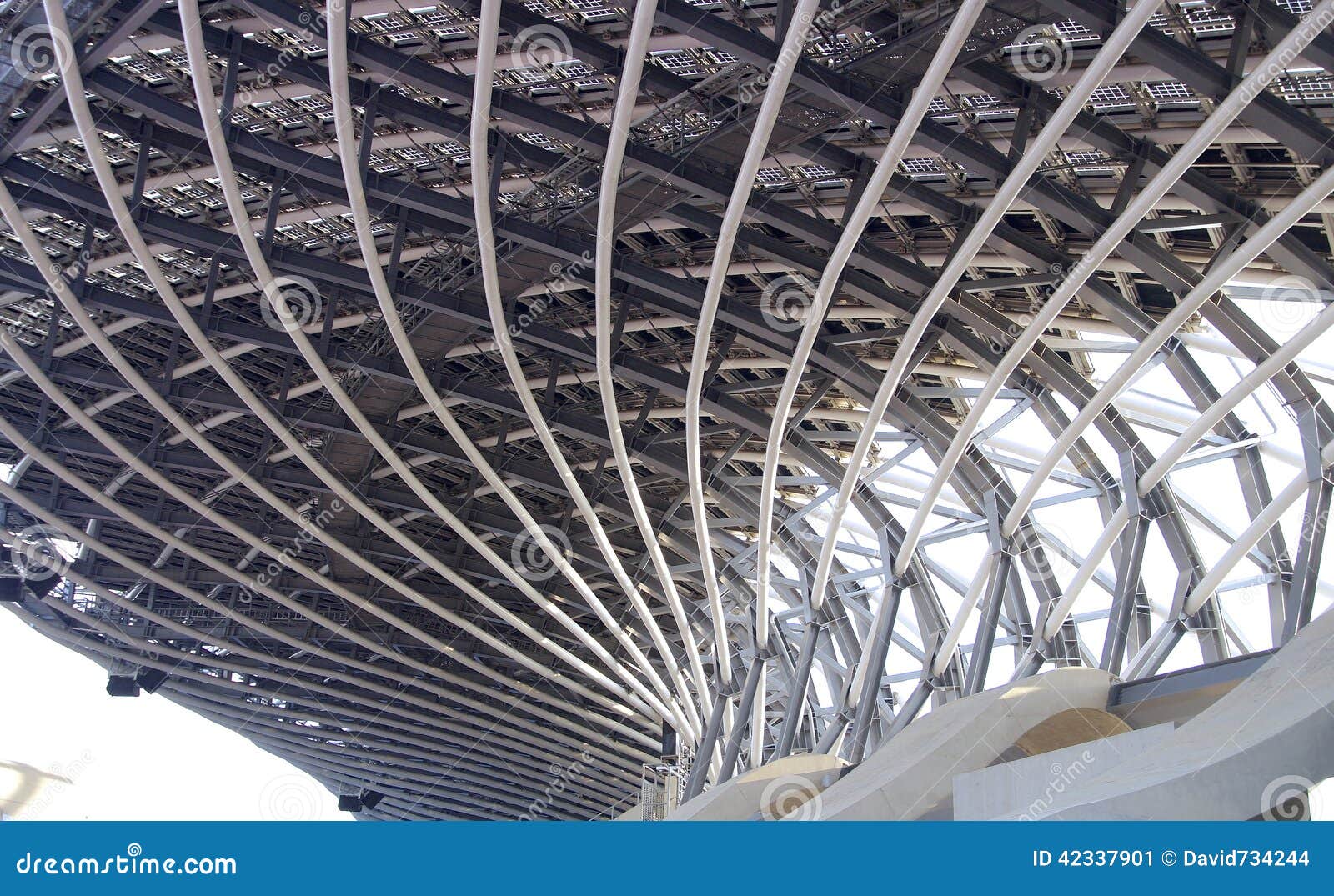 The Spiral Shape of Modern Steel Stadium Stock Image - Image of built ...