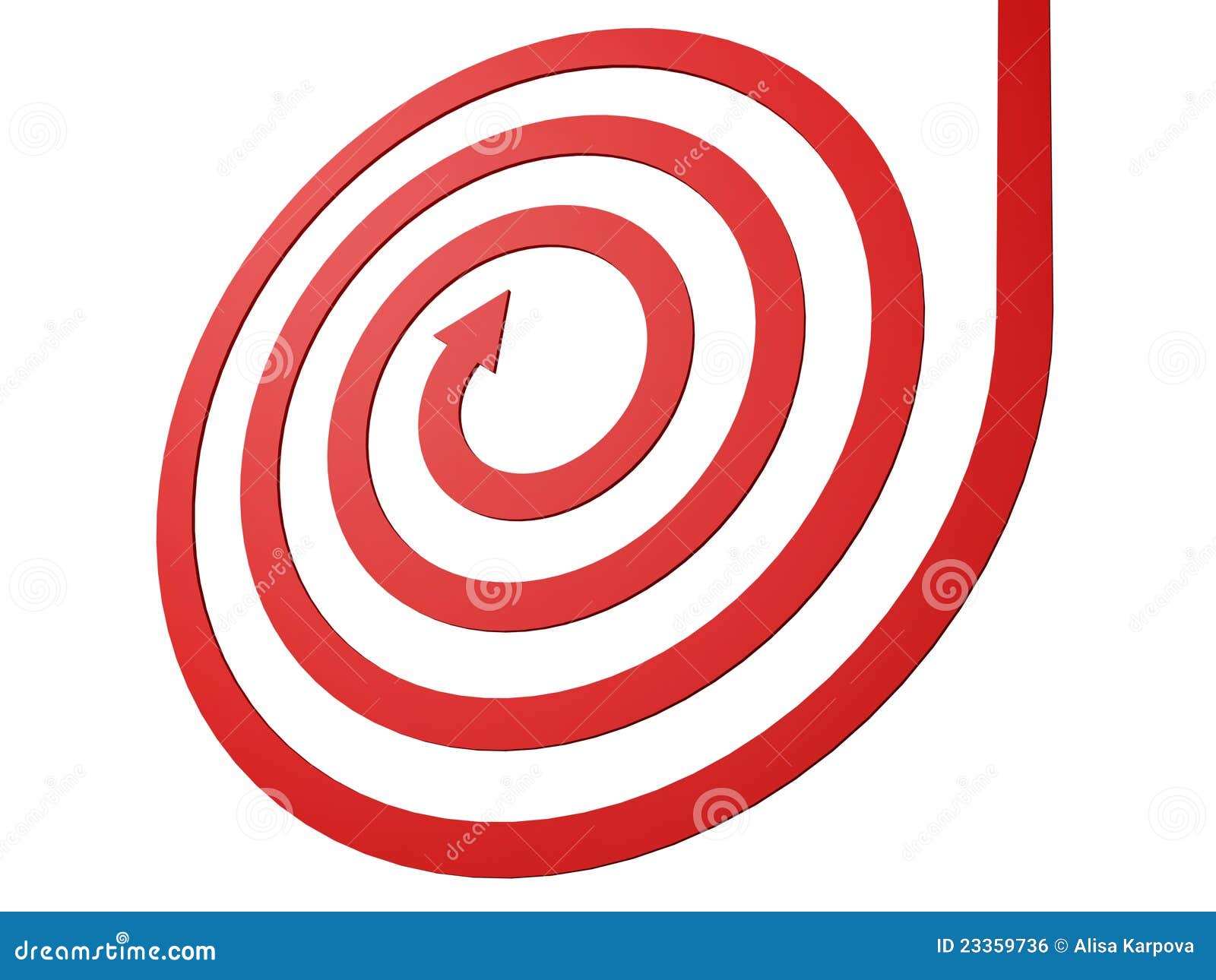 Spiral Shape Red Arrow on White Background Stock Illustration ...