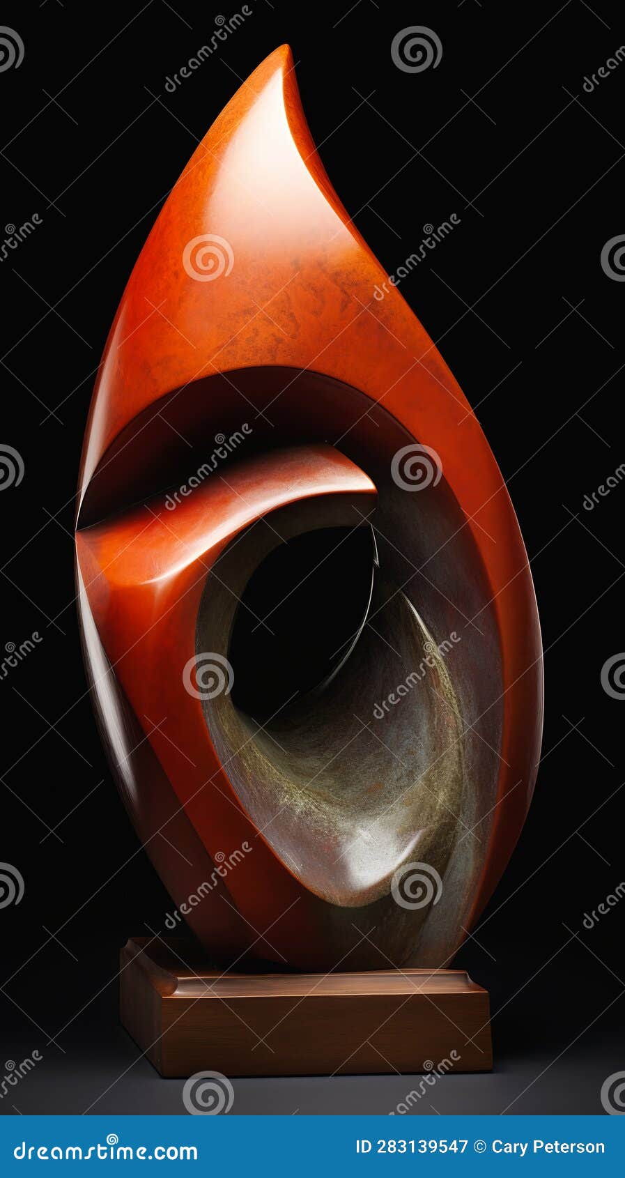 Spiral Shaped Sculpture with an Oval Head Stock Illustration ...