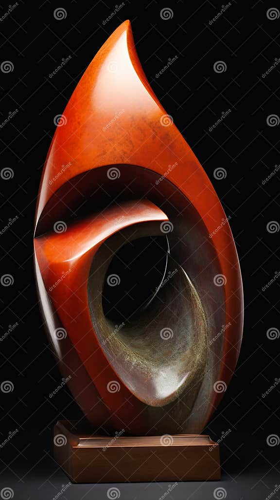 Spiral Shaped Sculpture with an Oval Head Stock Illustration ...