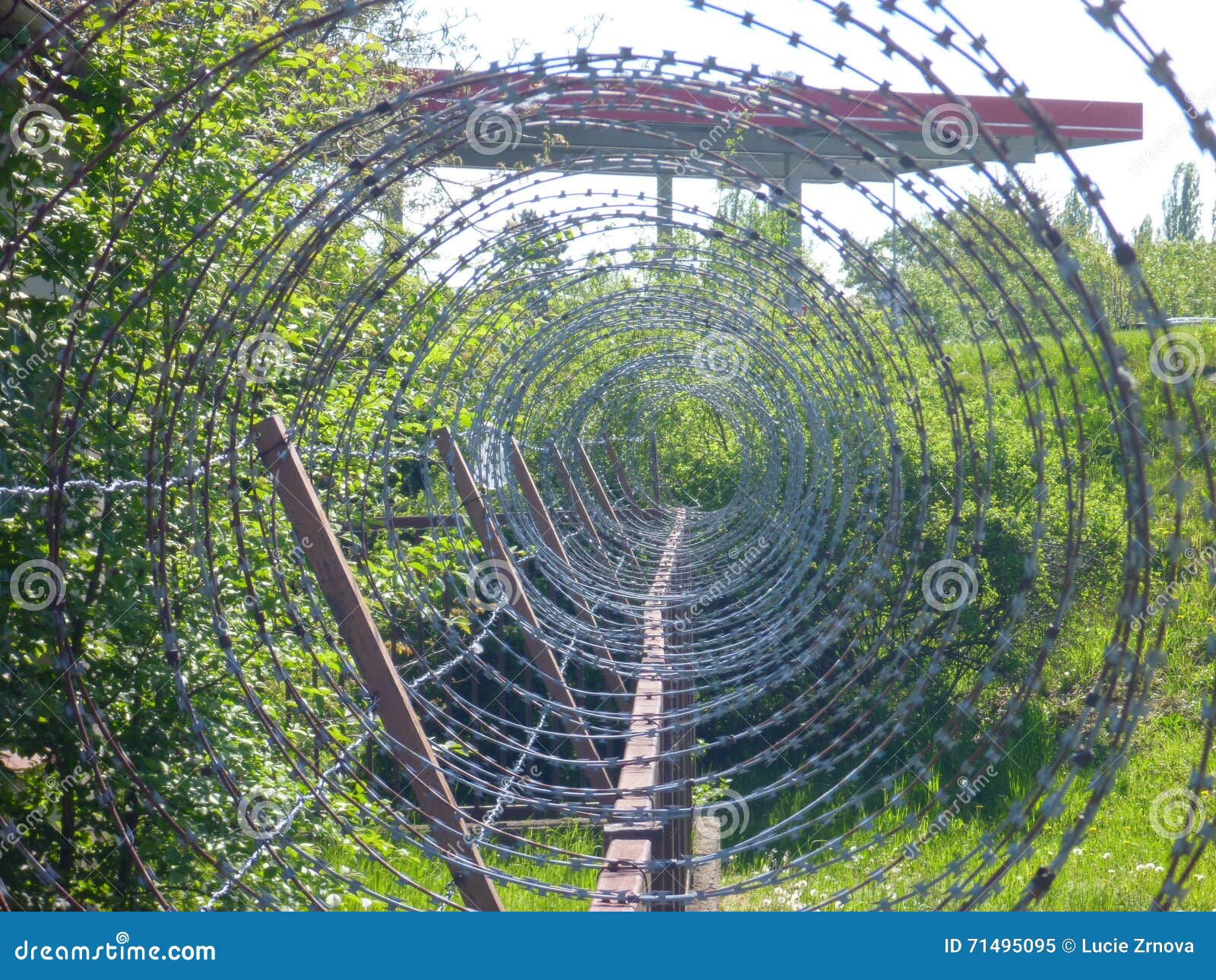 Spiral of Sharp Rusty Barbed Wire Stock Image - Image of cloud ...