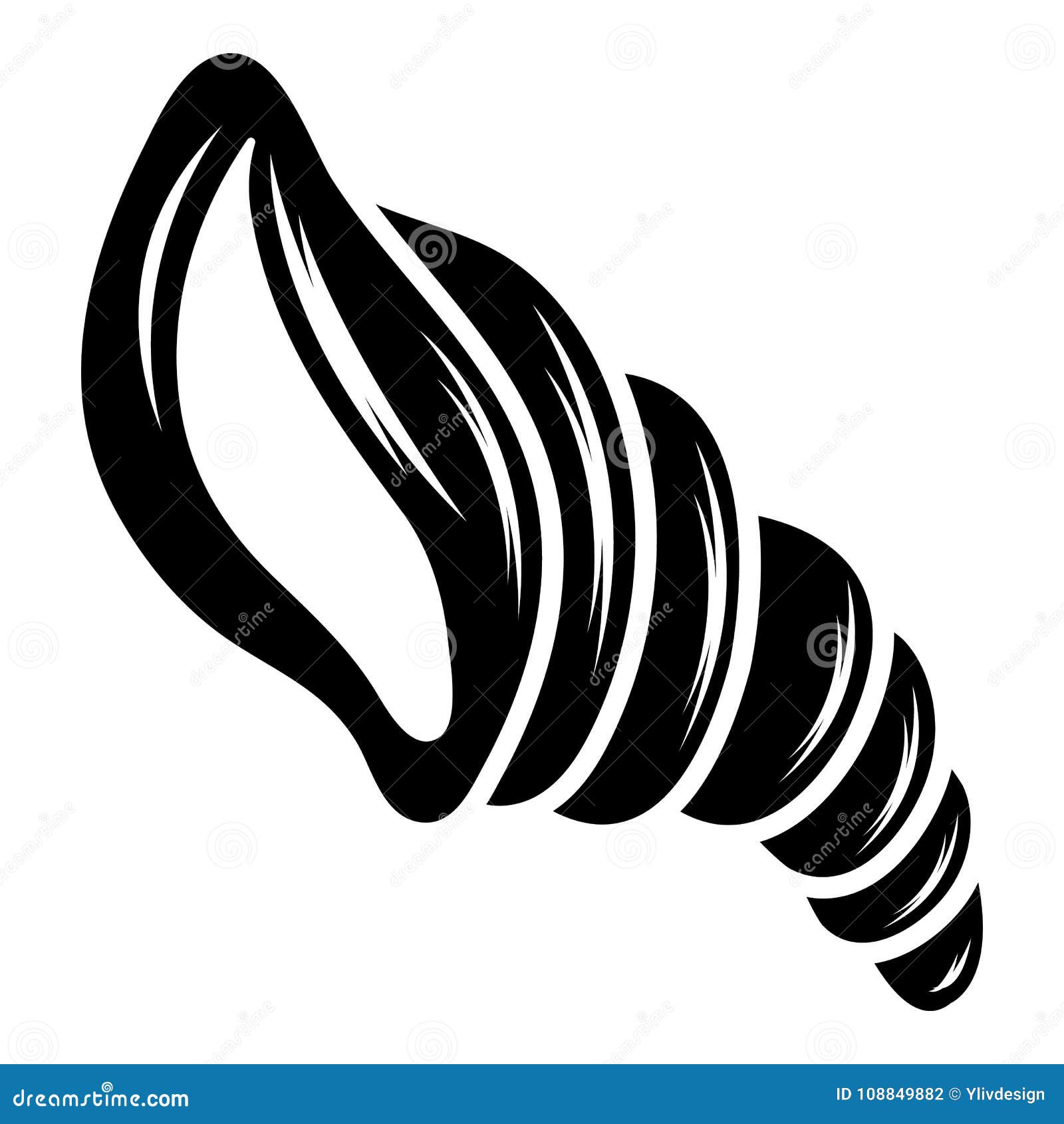 Spiral Shell Icon, Simple Style Stock Vector - Illustration of single ...