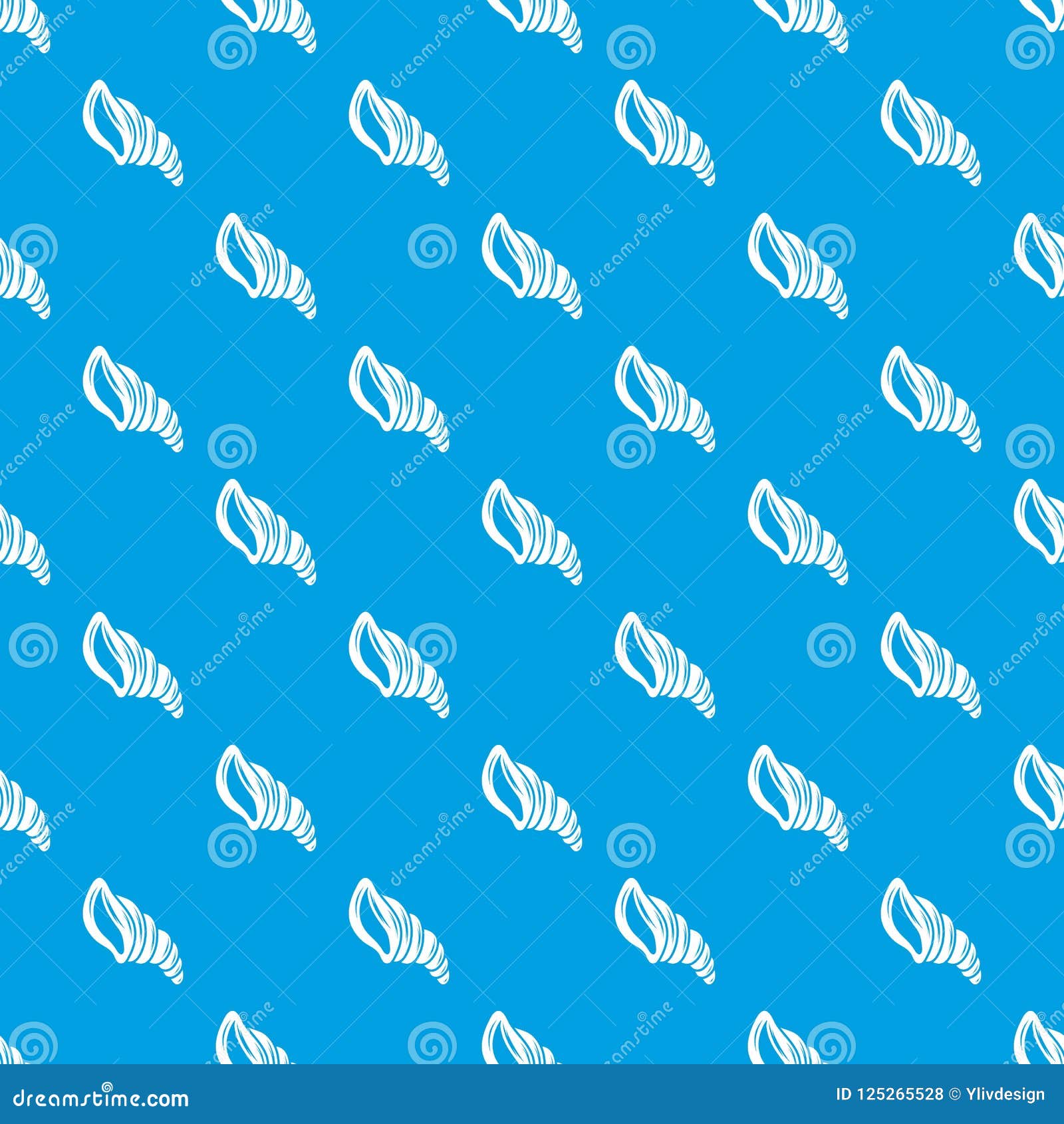 Spiral Shell Pattern Vector Seamless Blue Stock Vector - Illustration ...