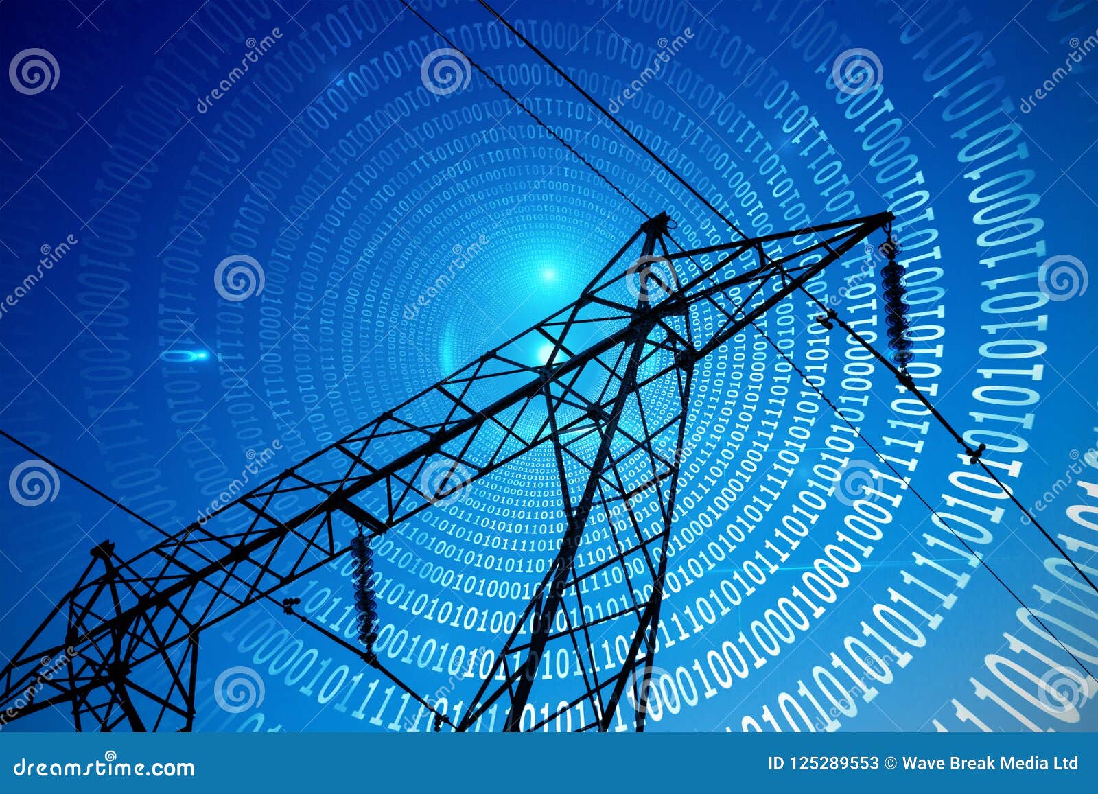 Composite Image of Spiral of Shiny Binary Code Stock Illustration ...