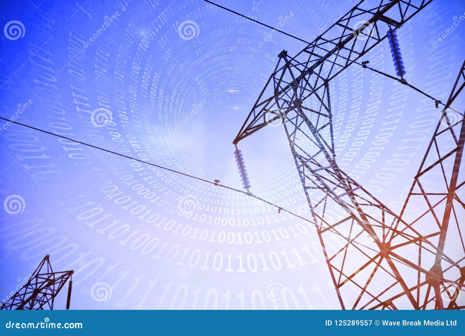 Composite Image of Spiral of Shiny Binary Code Stock Illustration ...