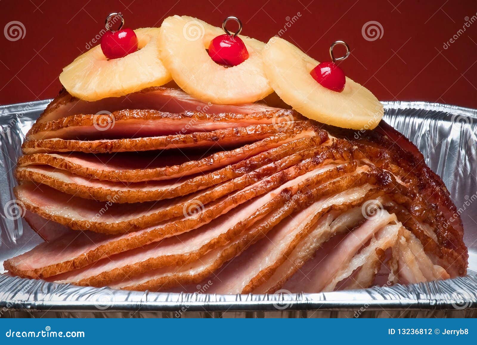 Spiral sliced baked ham stock photo. Image of served - 13236812