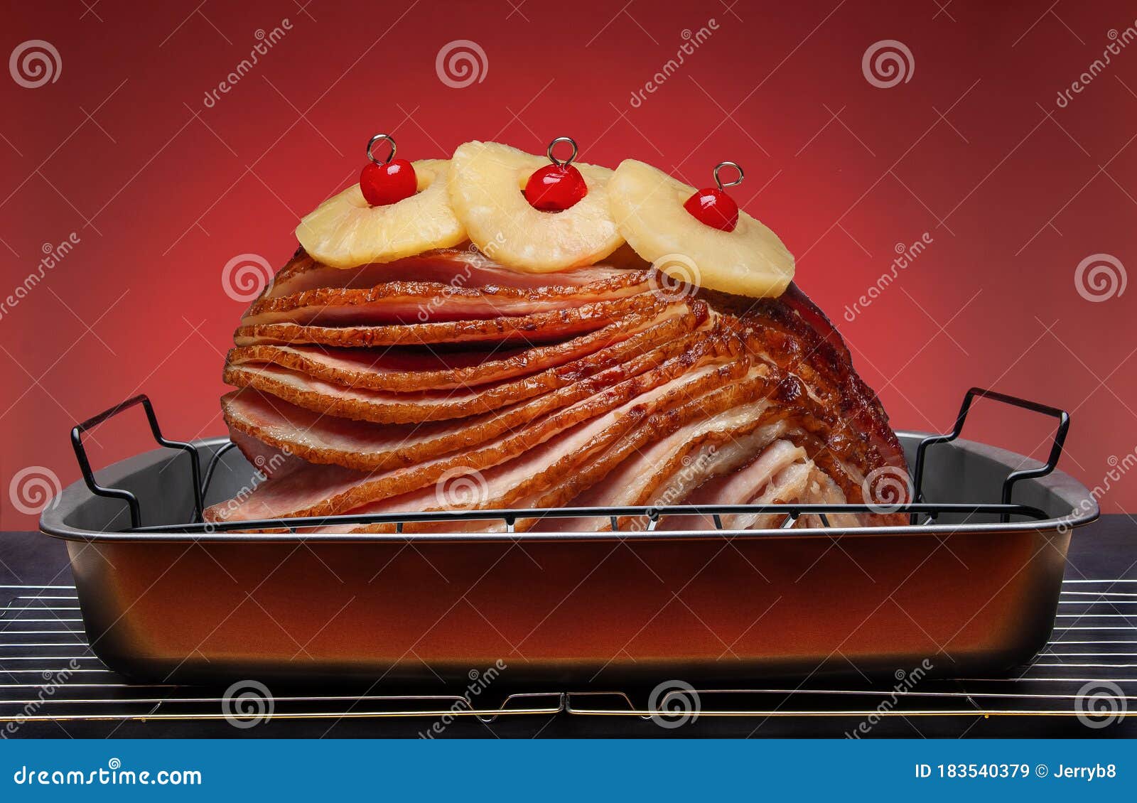 Spiral Sliced Ham for Holiday Dinner Stock Image - Image of juice ...