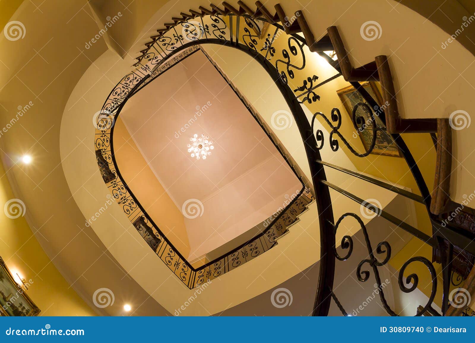 Spiral Snail Staircase with Details Stock Photo - Image of steps, light ...